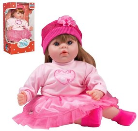 Česky mluvící a zpívající dětská panenka PlayTo Tina 46 cm Růžová