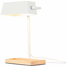 Stolní lampa s kovovým stínidlem v bílo-přírodní barvě (výška 40 cm) Cambridge – it's about RoMi