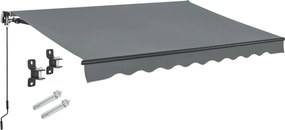 Juskys Kloubová markýza s ruční klikou Barva: šedá, Velikost: 400 × 300 cm
