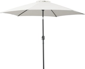 Outsunny Hliníkový Zahradní Slunečník Ø260x235 cm Sklopný Zahradní Parasol s Kličkou a 6 Kovovými Tyčemi pro Venkovní Terasu a Balkon Krémový | Aosom