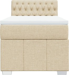 Box spring postel s matrací krémová 90x200 cm textil 3286963