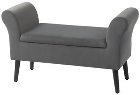 HOMCOM Lavice Čalouněná lavice s úložným prostorem Truhlicová lavice s područkami Výška sedu 46 cm do předsíně Ložnice Sametový polyester 111,5 x 41 …