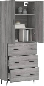 Skříň highboard šedá sonoma 69,5 x 34 x 180 cm kompozitní dřevo 3195865