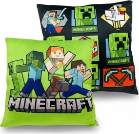 Oboustranný polštář Minecraft - motiv Herní svět - 38 x 38 cm