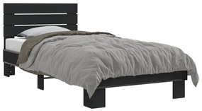 Rám postele černý 90 x 200 cm kompozitní dřevo a kov
