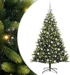 Umělý skládací vánoční stromeček 300 LED Zelená 180 cm PVC a PE 3395993