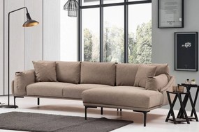 Designová rohová sedačka Pallavi 255 cm hnědá - pravá