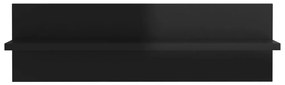 Nástěnné police 2 ks černé vysoký lesk 60x11,5x18cm dřevotříska - Default Title