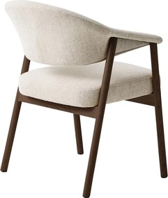 Krémová jídelní křesla v sadě 2 ks s područkami z dubového dřeva Elk – Unique Furniture