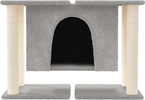 Škrabadlo pro kočky se sisalovými sloupky světle šedé 50 cm 171658