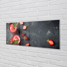 akrylový obraz jahodový koktejl 120x60 cm