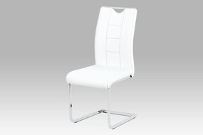 Jídelní židle DCL-411 Bílá koženka, chrom