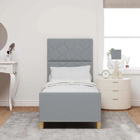 Rám postele s čelo Světle šedá 80 x 200 cm textil 3344760