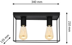 Stropní svítidlo FINN 2xE27/15W/230V černá