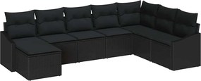 Set pohovek 8 ks Černá polyratan 3346843