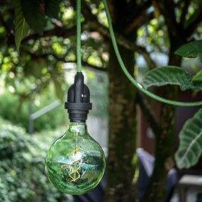 creative cables EIVA závěsná lampa do exteriéru pro stínidlo, 5m textilního kabelu, silikonový baldachýn a objímka, IP65 voděodolná Barva: Světle zelená