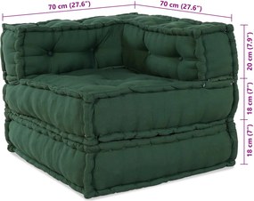 Modulová pohovka 2 ks Textil Zelená 140 x 70 x 56 cm 3315076