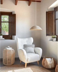 Bílé křeslo z textilie bouclé Patio – Kave Home