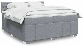 Box spring postel s matrací světle šedá 200 x 200 cm textil 3287182