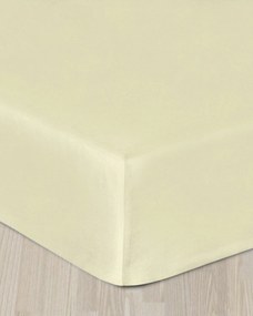 Saténové napínací prostěradlo krémové 200 × 220 cm