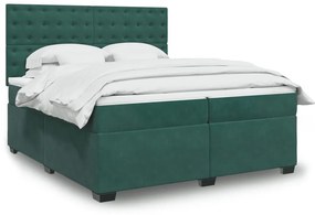 Box spring postel s matrací tmavě zelená 200x200 cm samet 3293317