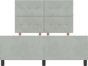 Postel s boxspringem s čelo Světle šedá 140 x 200 cm samet 3344945