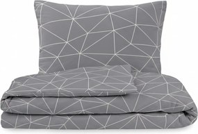 Bavlněné povlečení NORDIC COLLECTION GRID šedé - 1x 140/220, 1x 70/90cm