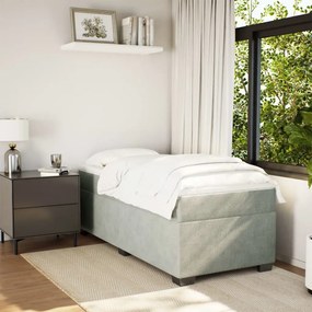 Box spring postel s matrací světle šedá 90x190 cm samet 3285251