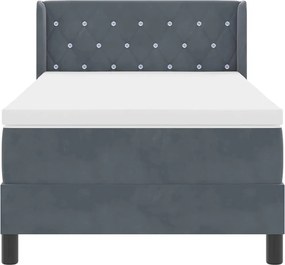 Postel s boxspringem s čelo Tmavě šedá 190 x 90 cm samet 3341391