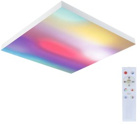 Paulmann 79905 Velora, bílý subtilní stropní LED panel Rainbow dynamic RGBW, 19W LED 3000-6500K, 45x45cm, dálkové ovládání