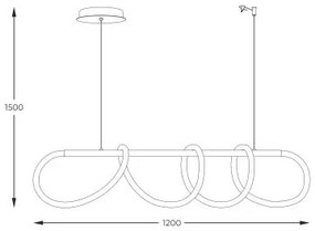 Zuma Line 20006PM-BK - LED Lustr na lanku BALBO LED/45W/230V 3000/4000/6000K
