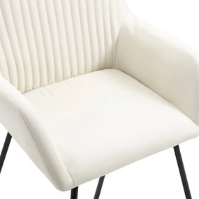 Jídelní židle 2 ks krémové textil,  249809