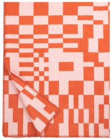 Vlněná deka Koodi 130x180, oranžově-růžová