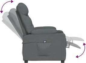 Elektrické polohovací křeslo tmavě šedé textil 3098816