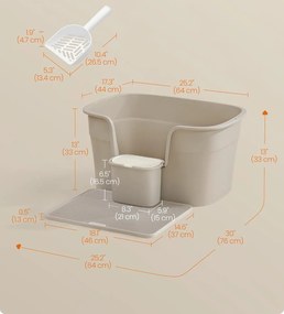 Kočičí toaleta Sofis 64 cm béžová