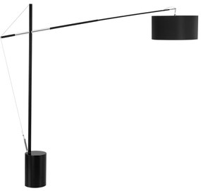 Nadčasová stojací lampa Traccia s extra dlouhým ramenem - černá