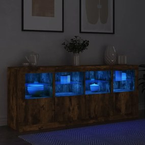 Příborník s LED osvětlením kouřový dub 163 x 37 x 67 cm,  3209076