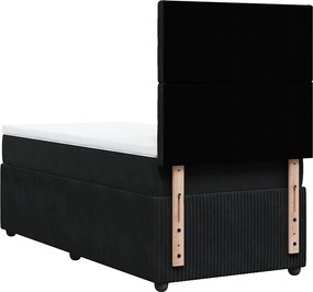 Box spring postel s matrací černá 80 x 200 cm samet 3292204