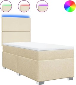 Box spring postel s matrací krémová 90x200 cm textil 3292669