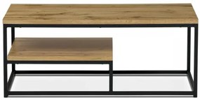 Konferenční stolek s policí 110x60 divoký dub, černý kov AHG-268 OAK