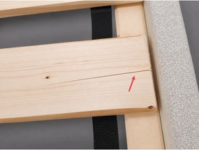 Béžová čalouněná dvoulůžková postel s roštem 180x200 cm Noira Slim - II. jakost – Bonami Selection