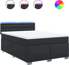 Box spring postel s matrací černá 160x200 cm umělá kůže 3288428