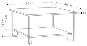 Industriální konferenční stolek MERVE, dub