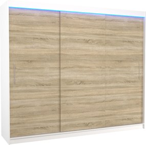 ADRK Furniture Posuvná skříň s LED osvětlením ANTOS 250 SW-ANT-W+S-250+L-V369