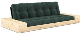 Tmavě zelená manšestrová rozkládací pohovka 244 cm Base – Karup Design