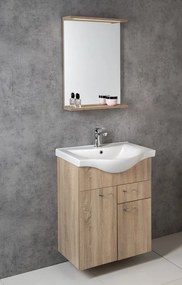 Aqualine Korin Strip zrcadlo s led osvětlením 50 x 70 x 12 cm dub platin hnědá KO995S