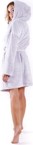 Krátký župan s kapucí Lilly extra one size světle šedý 33 20 9151 - S/M