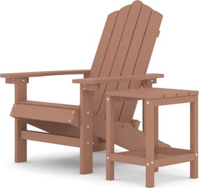 Zahradní křeslo Adirondack se stolkem HDPE hnědé 3095702