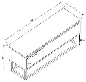 Designový TV stolek Olesia 180 cm vzor ořech