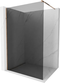 Mexen Kioto sprchová zástěna 90x200 cm 8 mm, profil růžové zlato, šedé sklo, 800-090-101-60-40